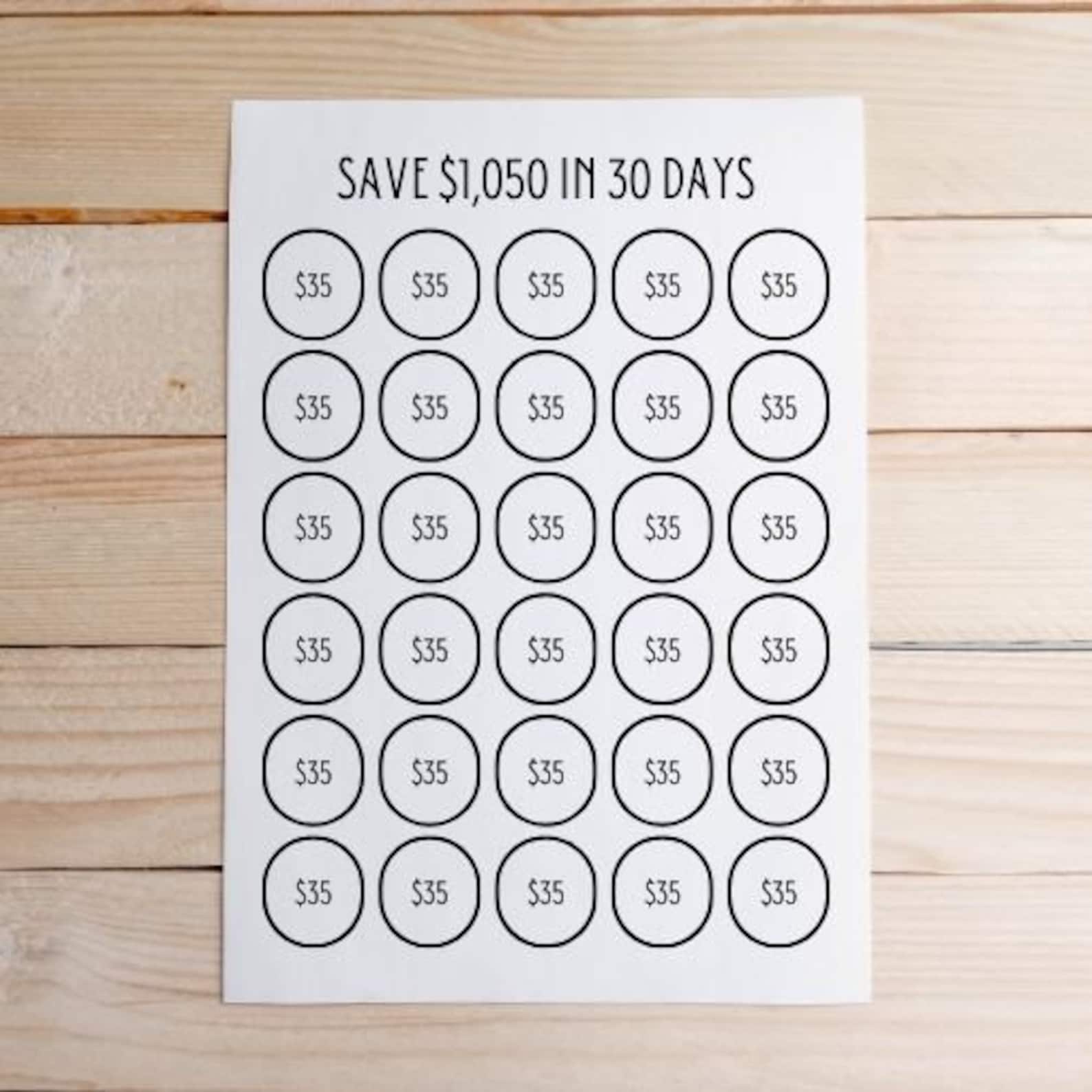 30-day Savings Plan | Financial Goal Tracker |printable Savings ...