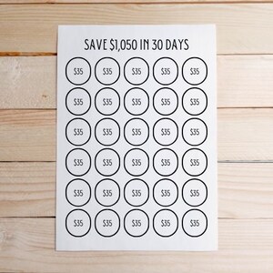 30-day Savings Plan | Financial Goal Tracker |printable Savings ...
