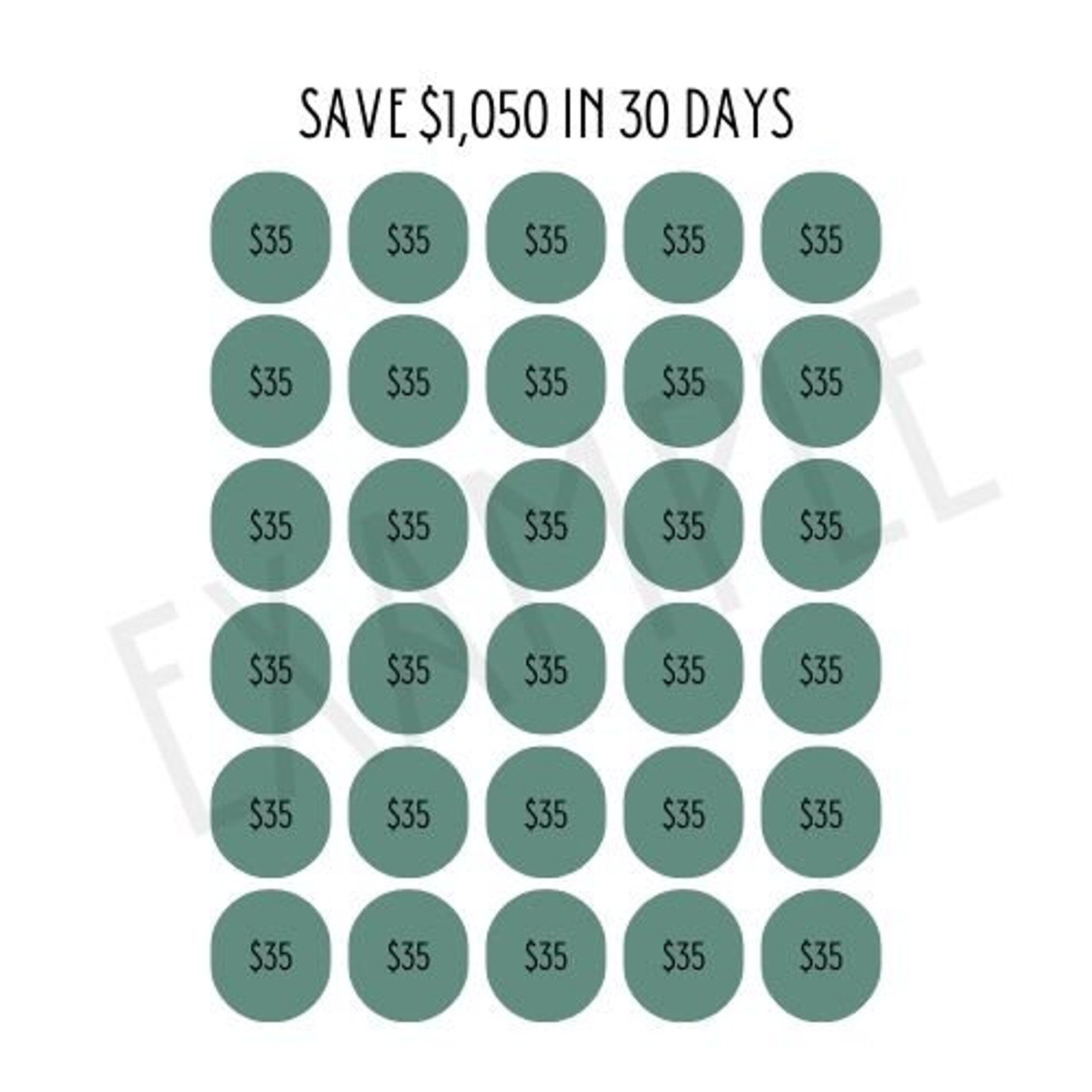 30-day Savings Plan | Financial Goal Tracker |printable Savings ...