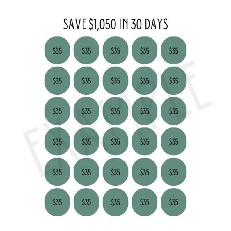 30-day Savings Plan | Financial Goal Tracker |printable Savings ...