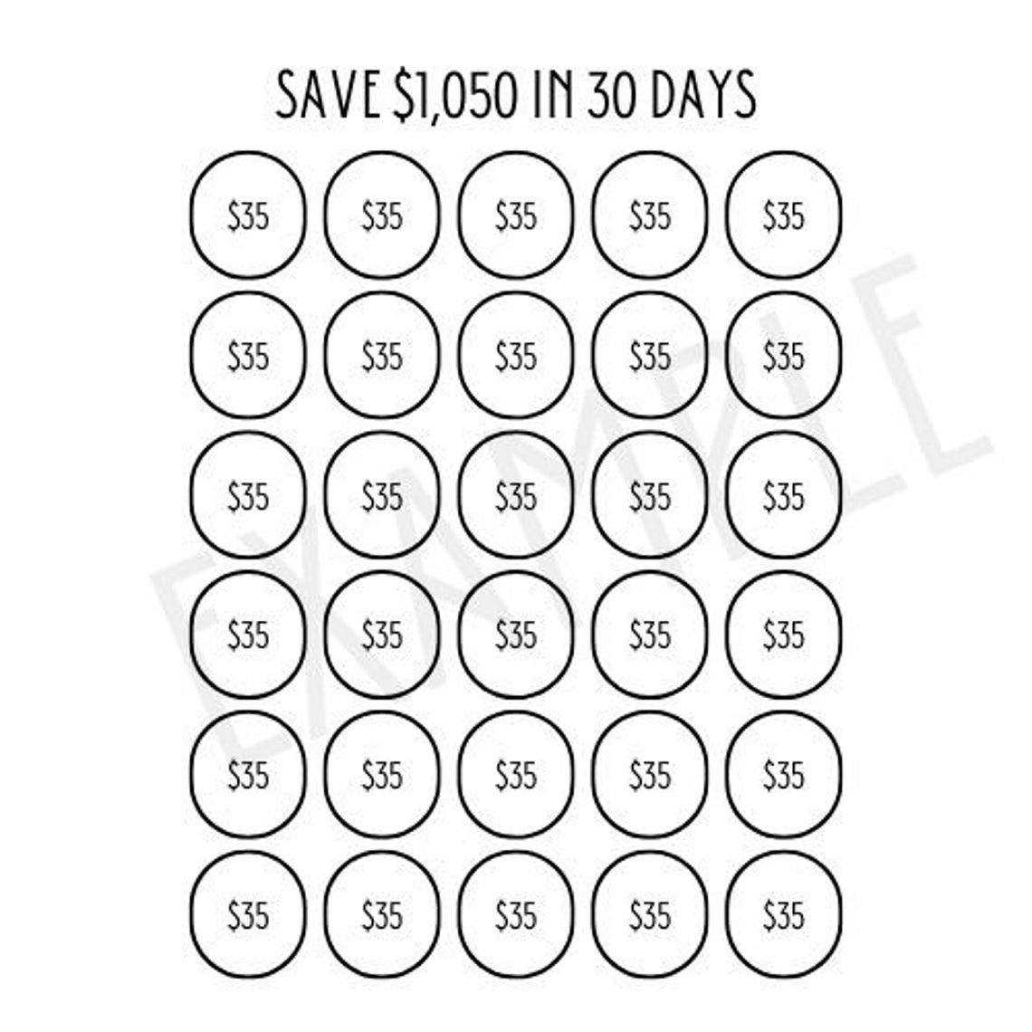 30-day Savings Plan | Financial Goal Tracker |printable Savings ...