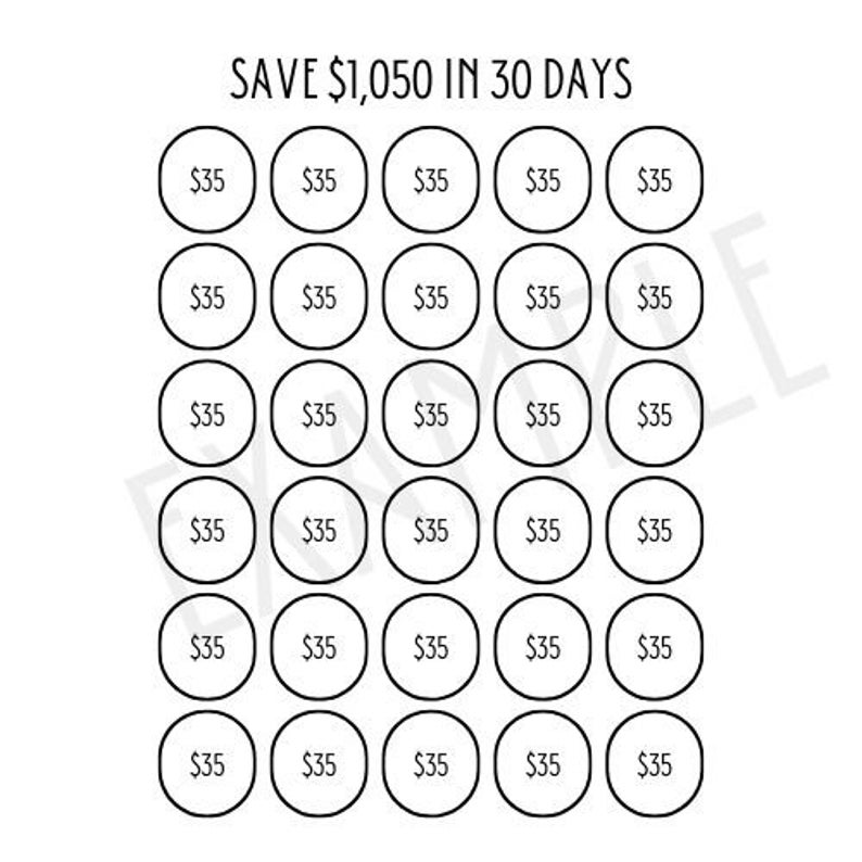30-day Savings Plan | Financial Goal Tracker |printable Savings ...