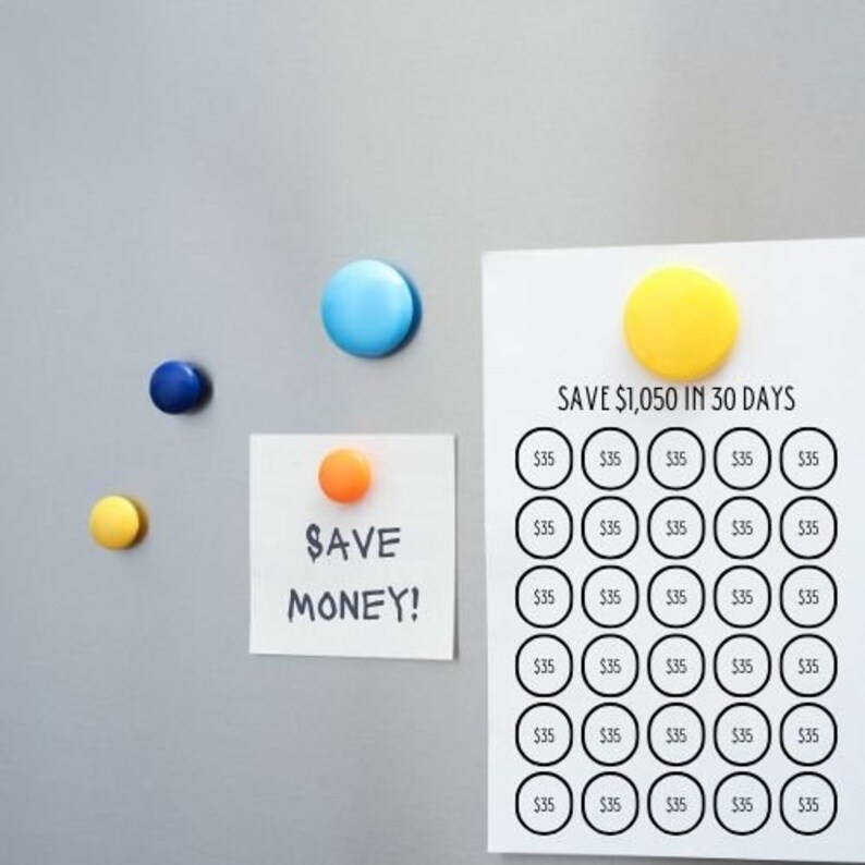 30-day Savings Plan | Financial Goal Tracker |printable Savings ...