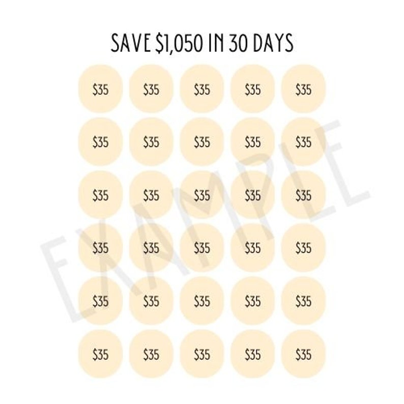 30-day Savings Plan | Financial Goal Tracker |printable Savings ...