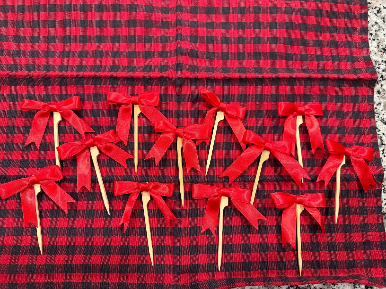 Red or Burgundy Bow Cupcake Toppers Christmas Holiday Birthday Bridal ...