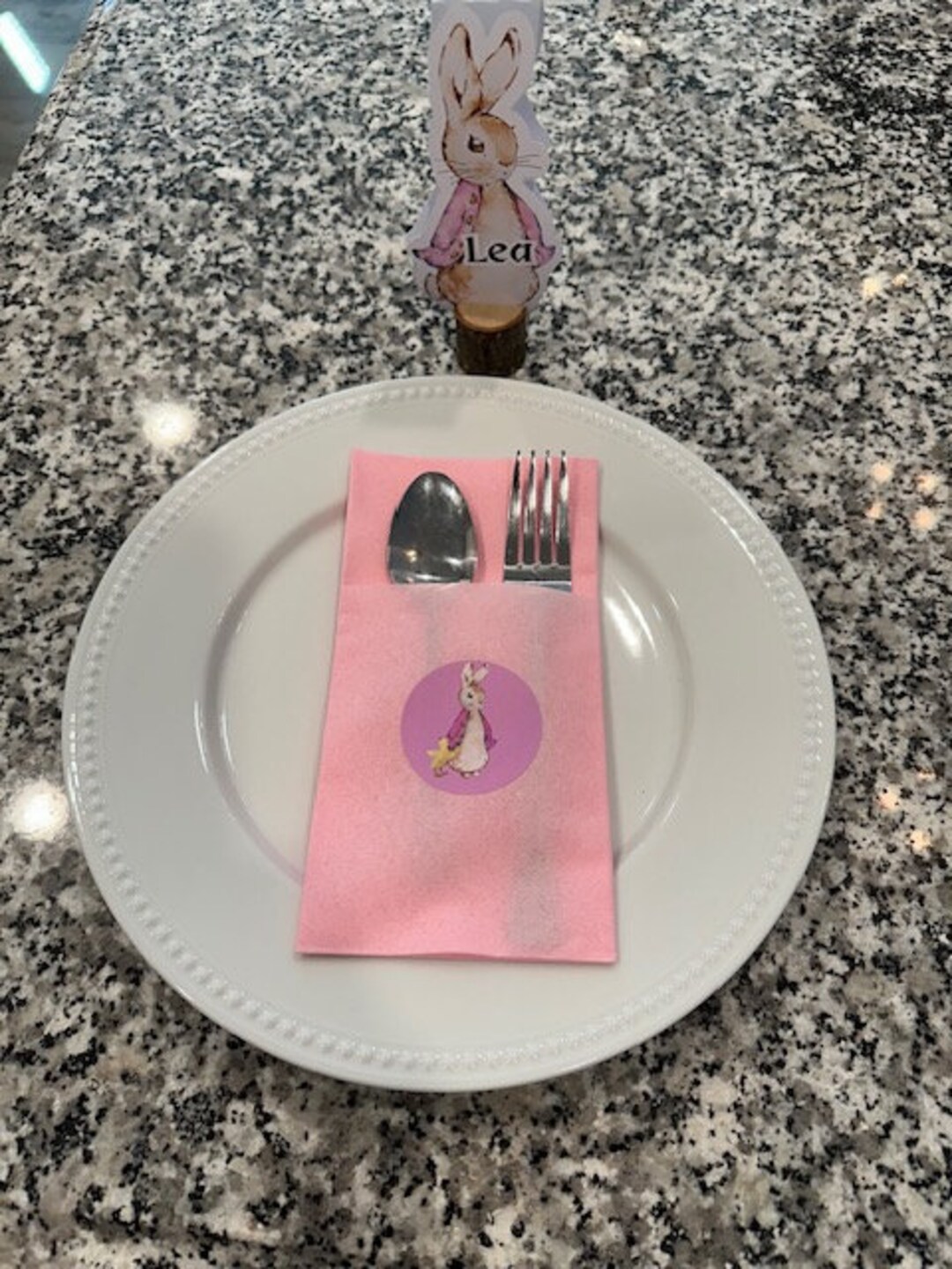 Beatrix Potter Peter Rabbit Flopsy Friends Cutlery Holder Pink or Blue ...