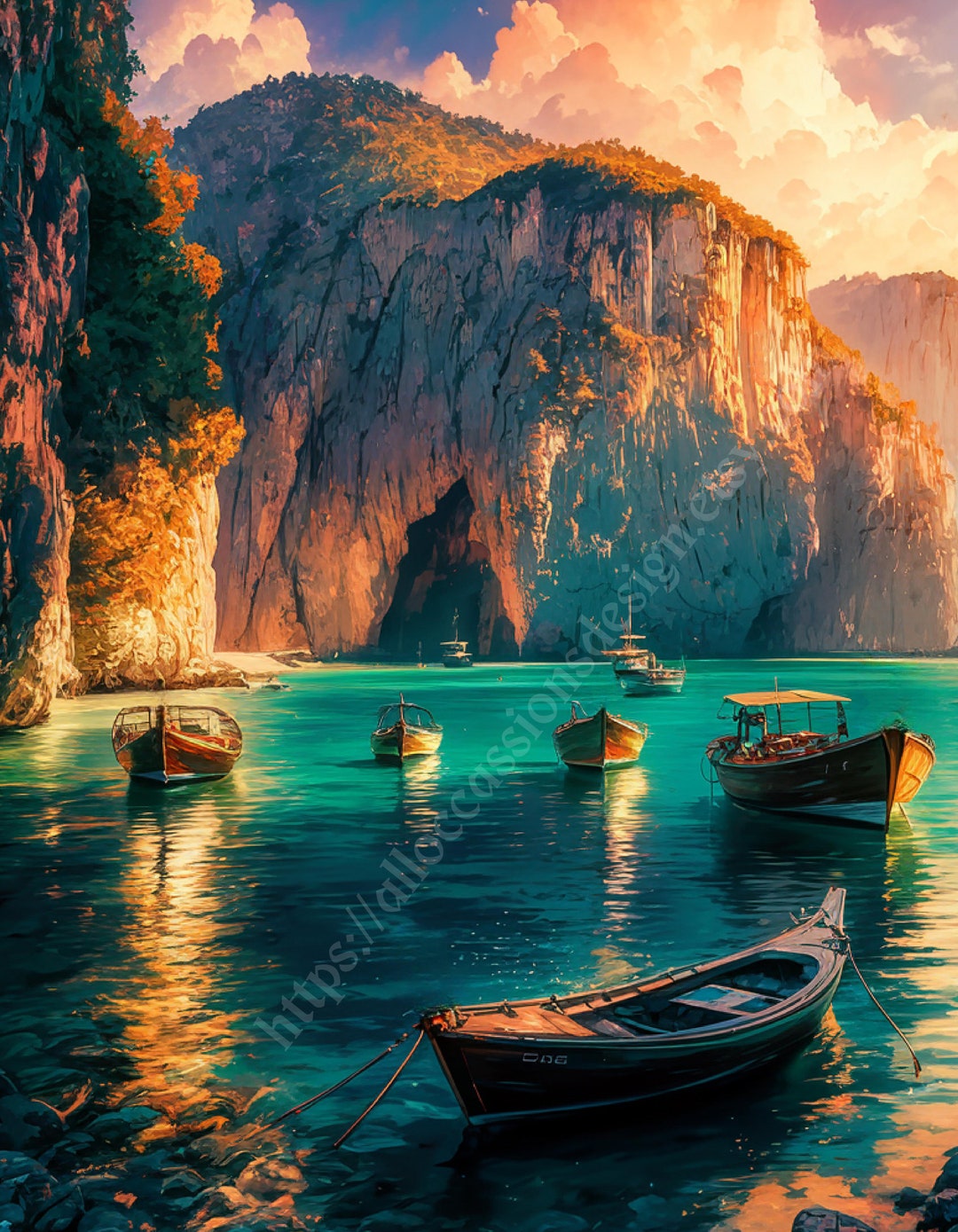 Beautiful Cove Print Wall Art, Romantic Wall Decor, Room Decor-300 Dpi ...