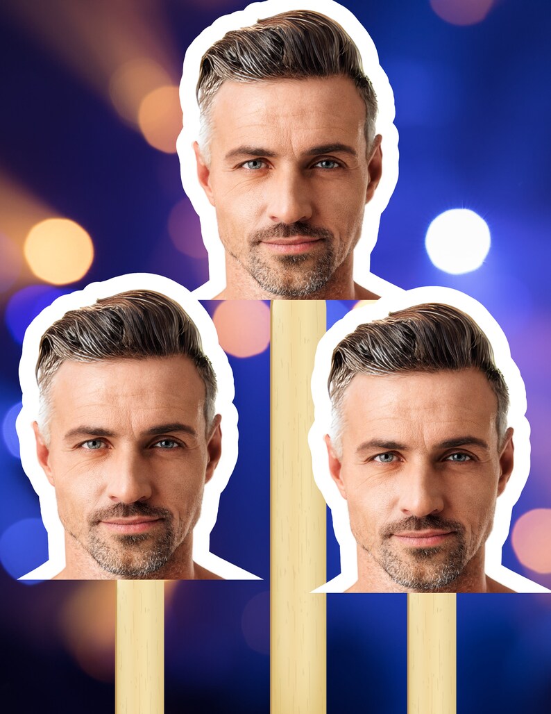 Cat Dog Pet or Person on a Stick Digital Head on a Stick Printable Big ...