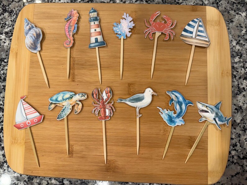 Nautical Sea Beach Lobster Boil Cupcake Topper-baby Shower Decorations ...