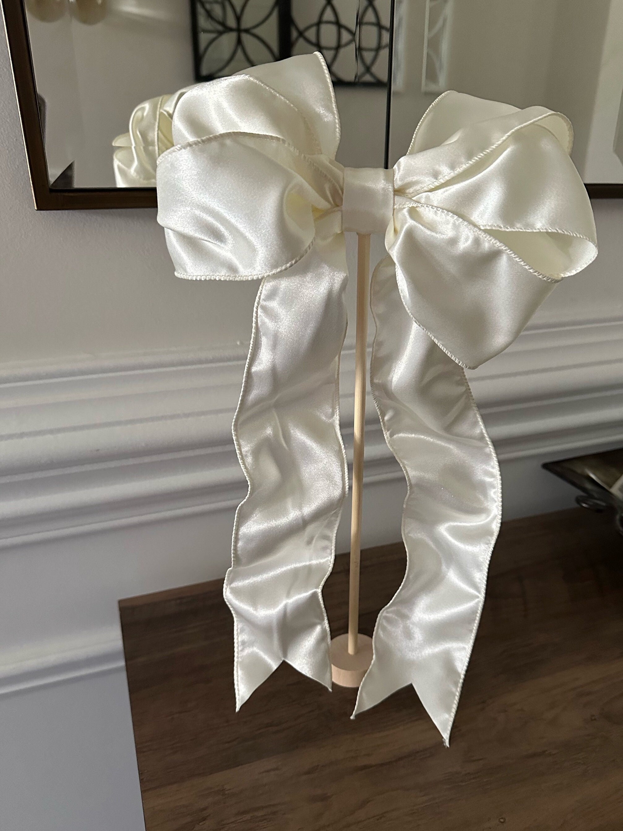 Pink, Cream or Blue Satin Bow Coquette Cake Topper Love Shack She's ...