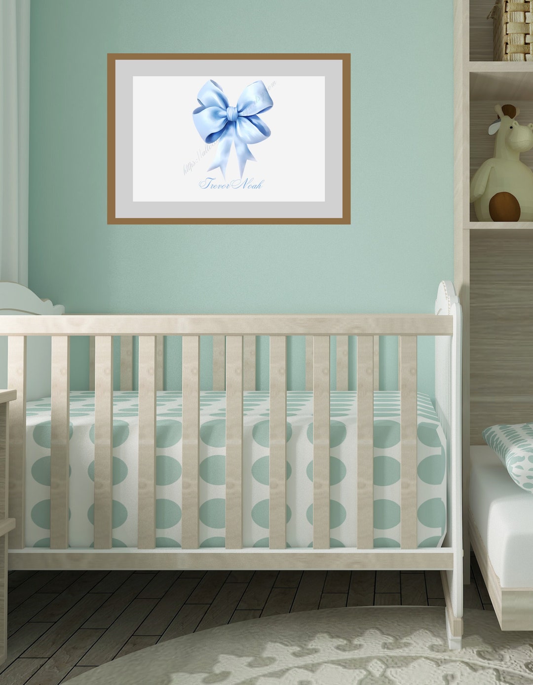 Custom Name Art Print for Nursery -name Art for Boys Coquette Pink Bow ...