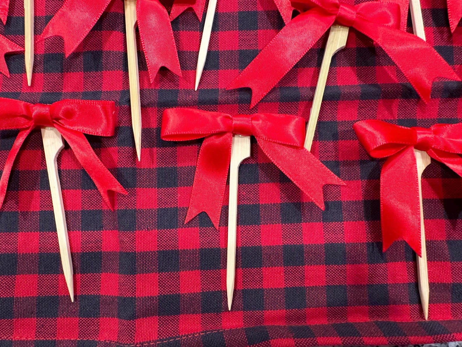 Red or Burgundy Bow Cupcake Toppers Christmas Holiday Birthday Bridal ...