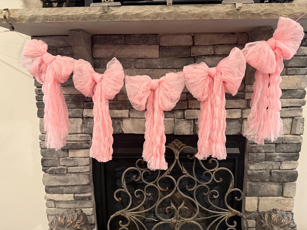 Blush Pink or Dusty Blue Rag Bow Primitive Autumnal Fall Decor Dorm ...