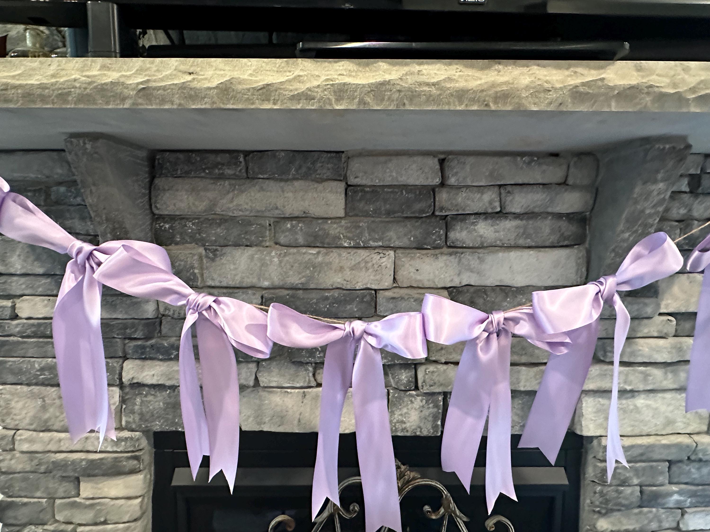 Lavender Bow Garland Baby Shower Cake Smash Decor Love Shack Bridal ...