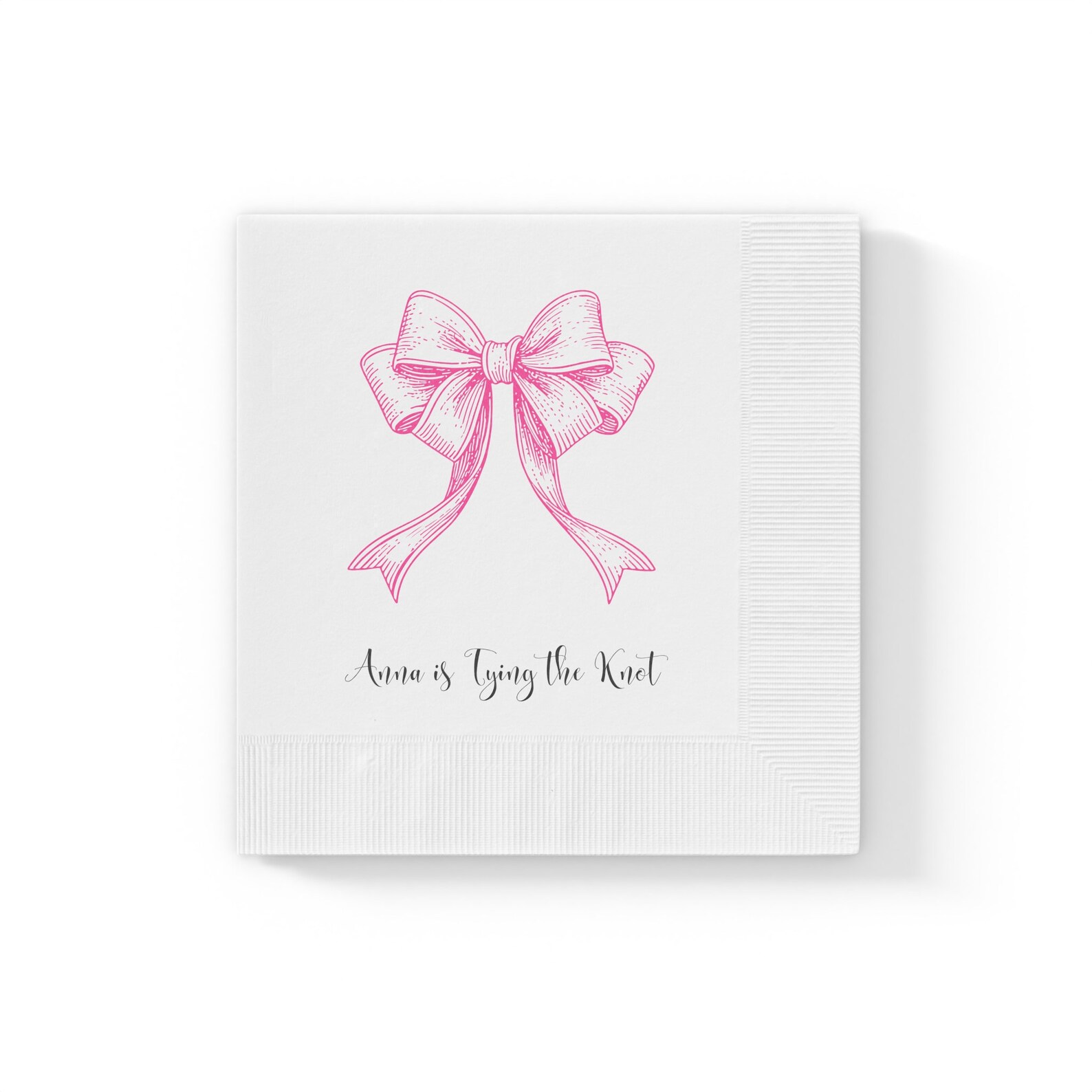 Pink Bow Custom Name Coquette Preppy Decor Bachelorette She's Tying the ...