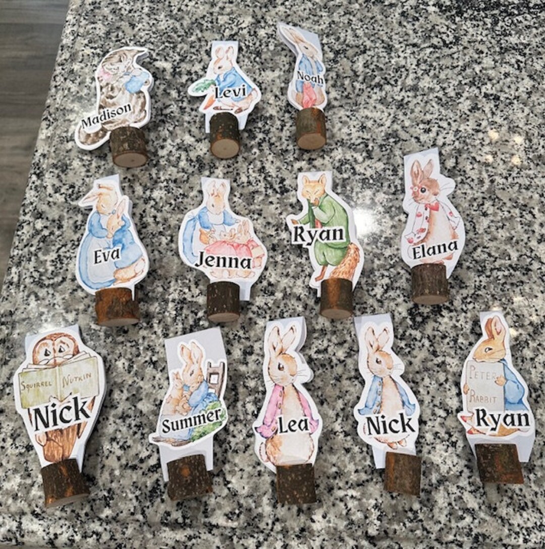 Beatrix Potter Peter Rabbit Flopsy Friends Custom Name or Blank Place ...