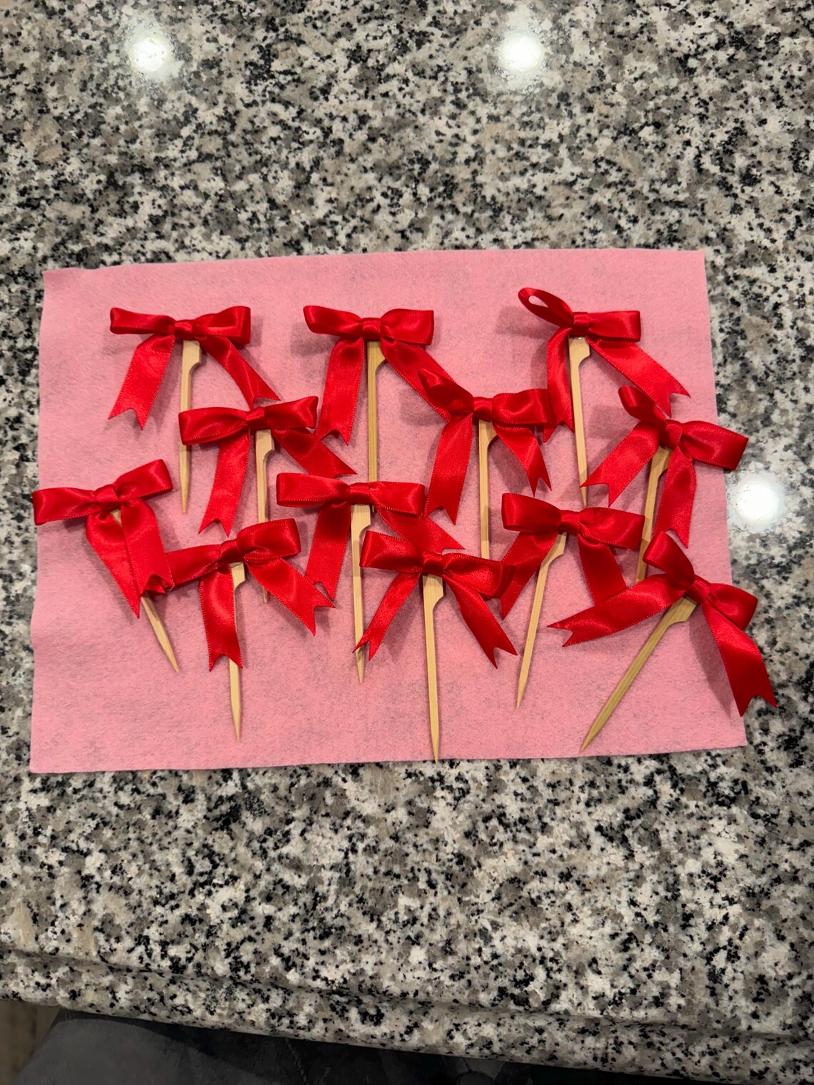 Red or Burgundy Bow Cupcake Toppers Christmas Holiday Birthday Bridal ...