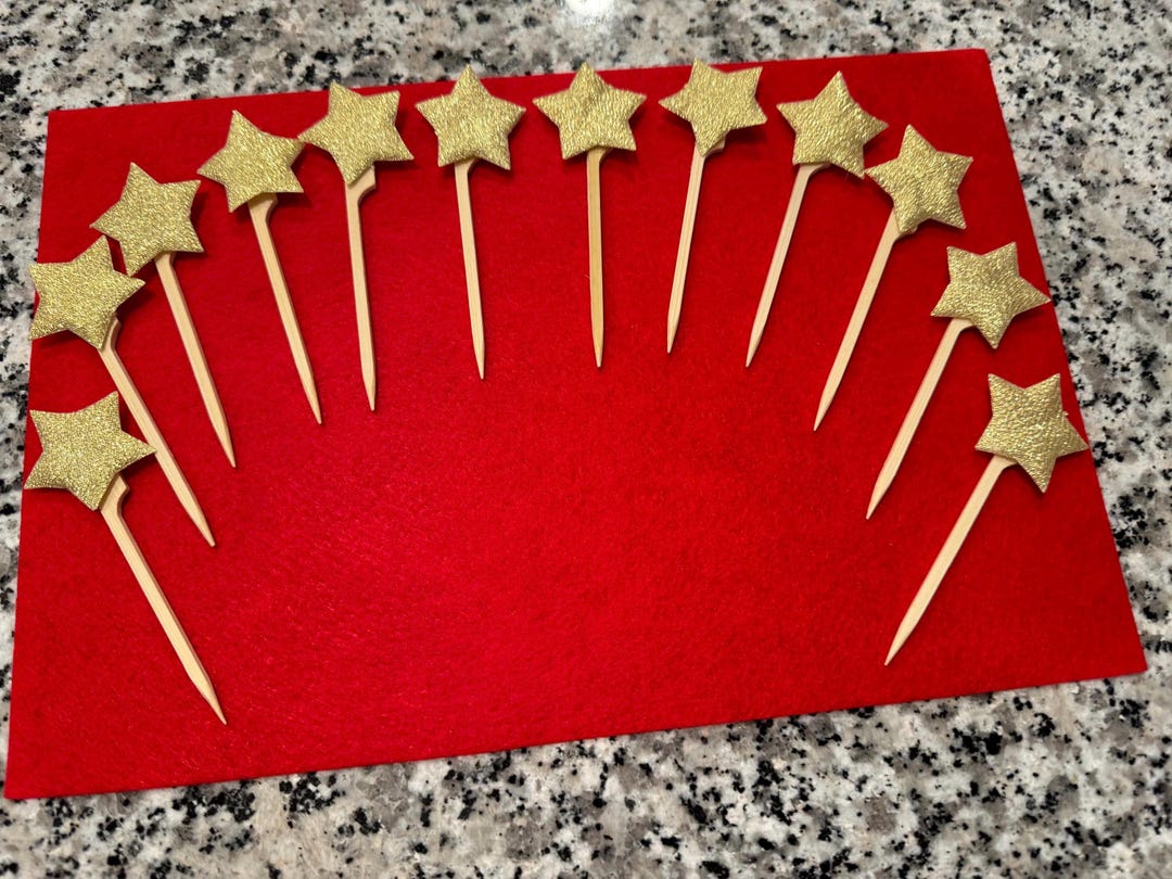 Gold Star Fairy Princess Wand Holiday Christmas Cupcake Topper - Etsy