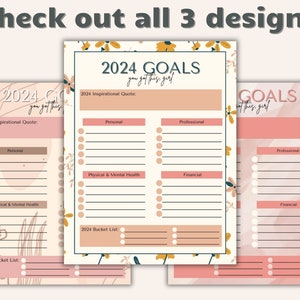 2024 Goals Planner Printable, 2024 Goal Planning, New Years Resolution ...