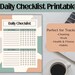 Retro Daily Checklist Printable, Cleaning Checklist, Habit Checklist ...