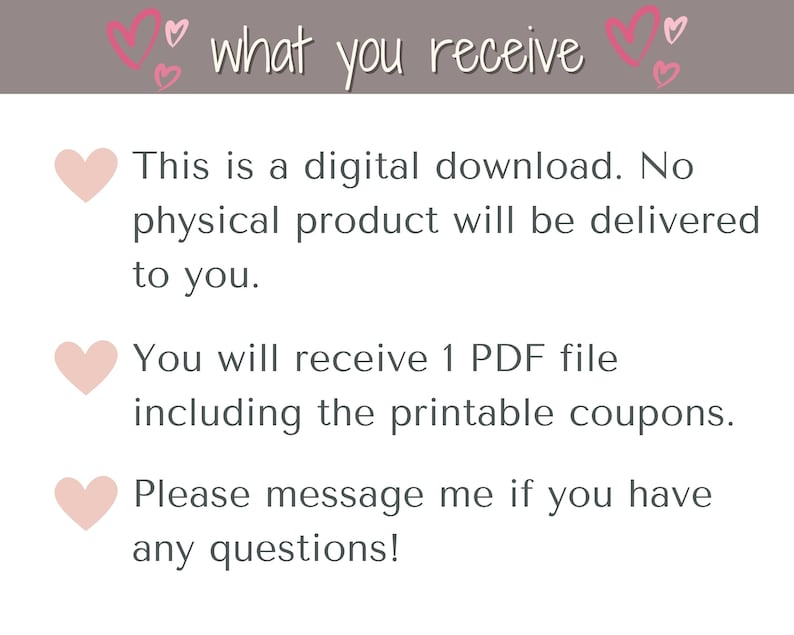 Printable Love Coupons, Love Coupon Book, Couples Gifts, Valentines Day ...