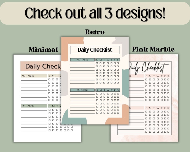 Aesthetic Daily Checklist Printable, Cleaning Checklist, Habit ...