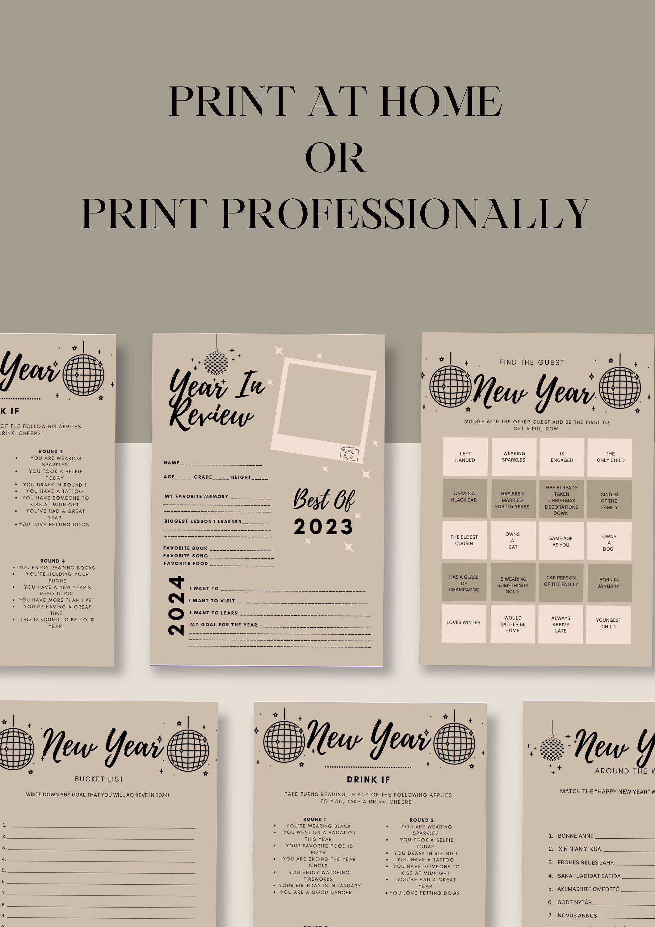 2024 New Year Resolution Printable New Year Resolution New Year ...