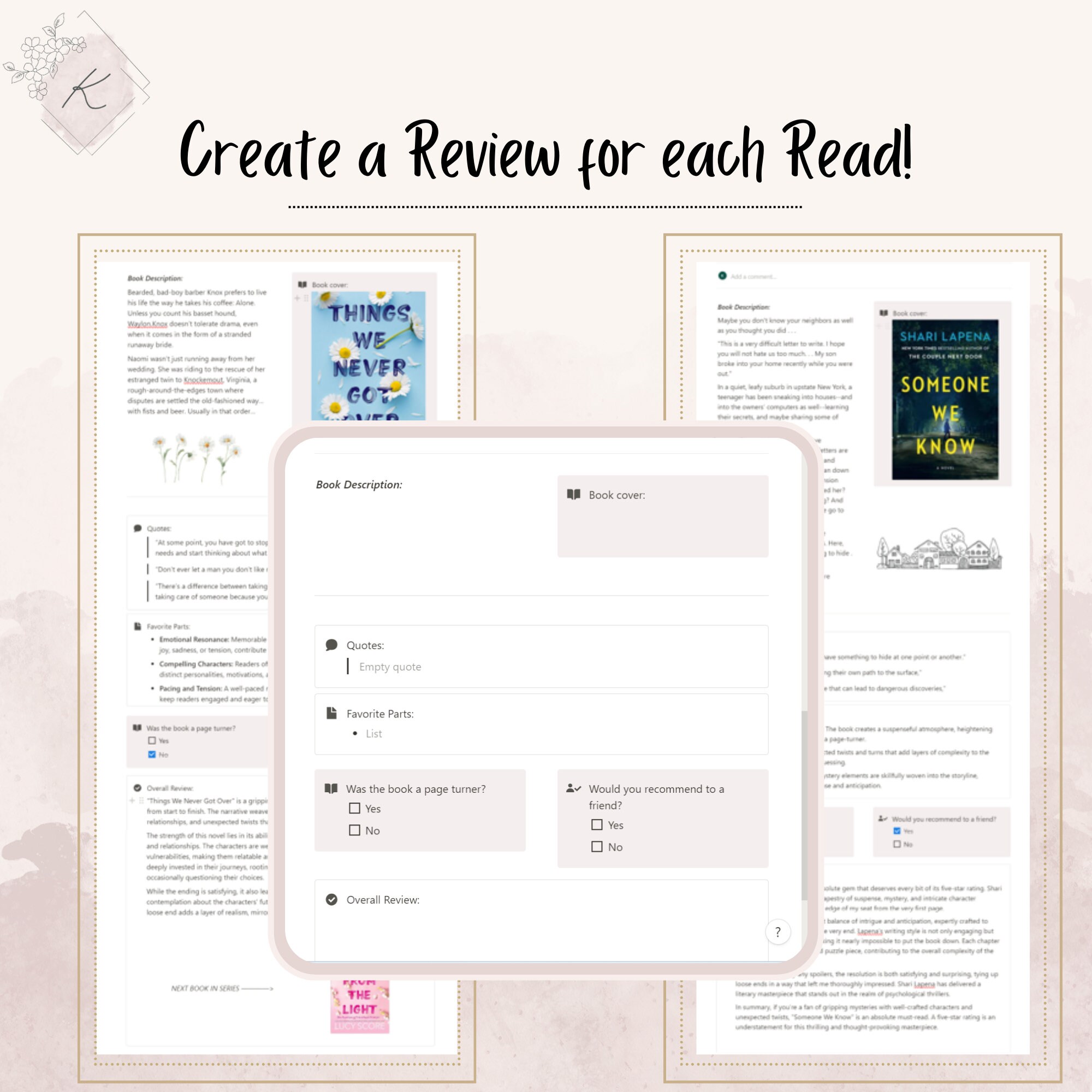 Notion Book Tracker | Digital Reading Journal | Notion Template | 2024 ...