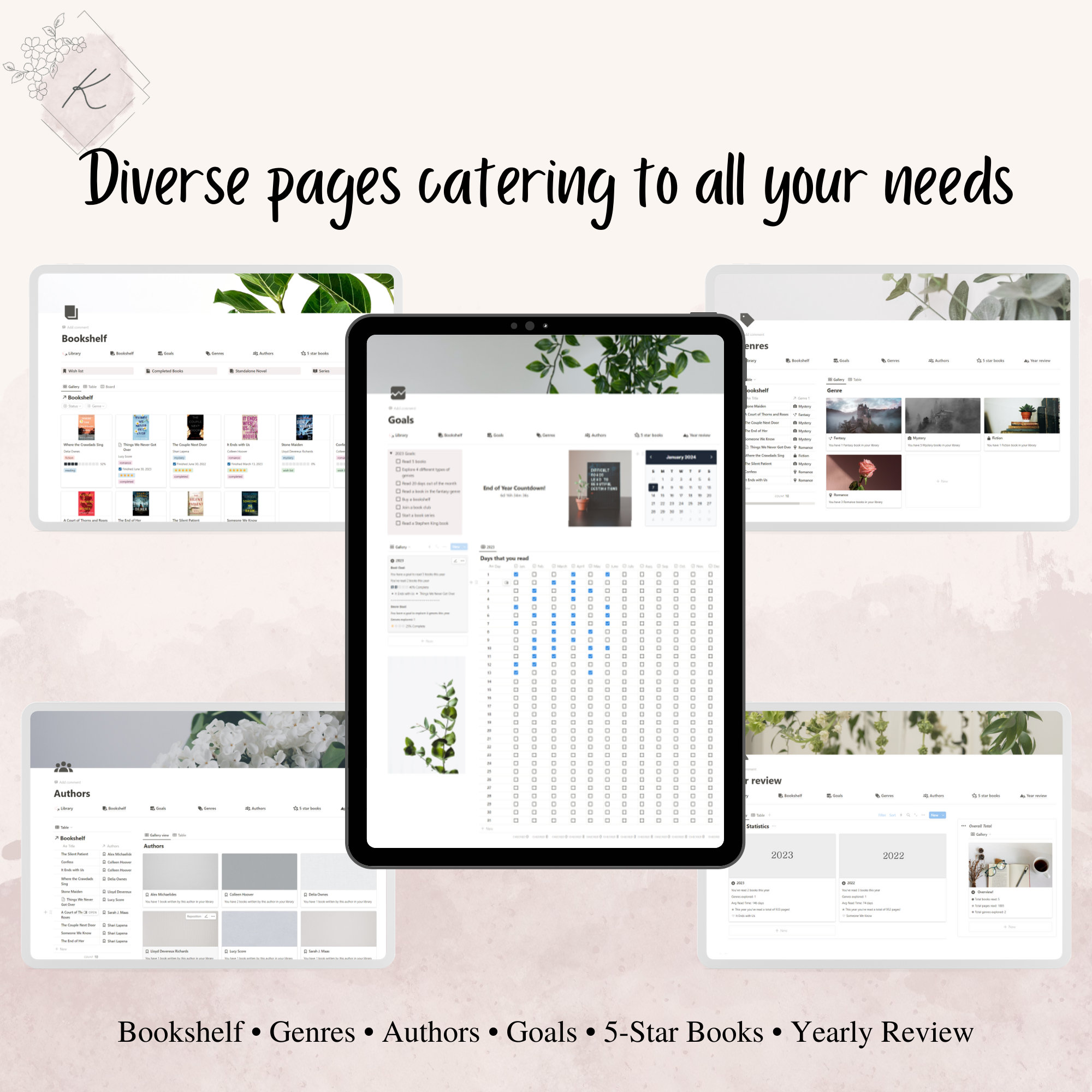 Notion Book Tracker | Digital Reading Journal | Notion Template | 2024 ...