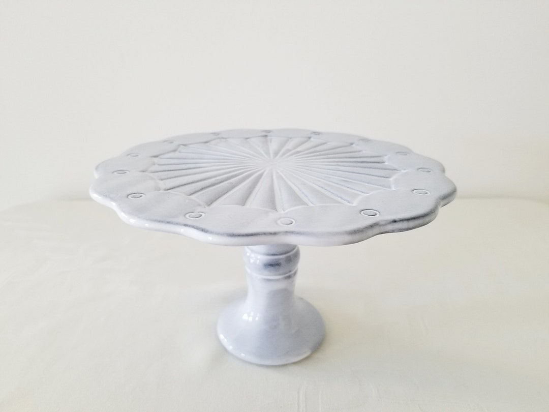 Arhaus Table Chantilly Pedestal Cake Plates , 7-inch Ceramic Cake Stand ...