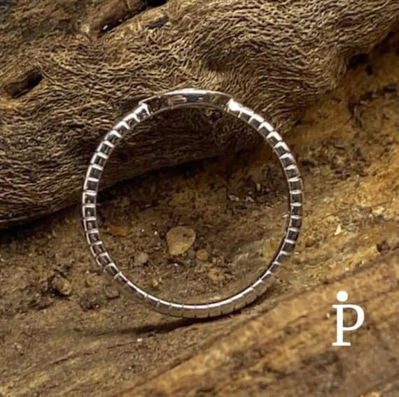 Mystical Sterling silver Dark Garnet Turkish Eye Ring - Gem