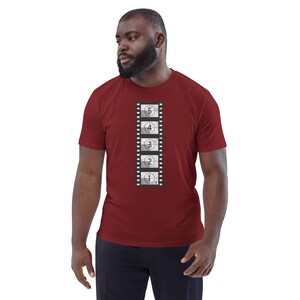 Vintage Film Reel Organic Cotton T-shirt, Movie Lover Gift, Cinema Fan ...