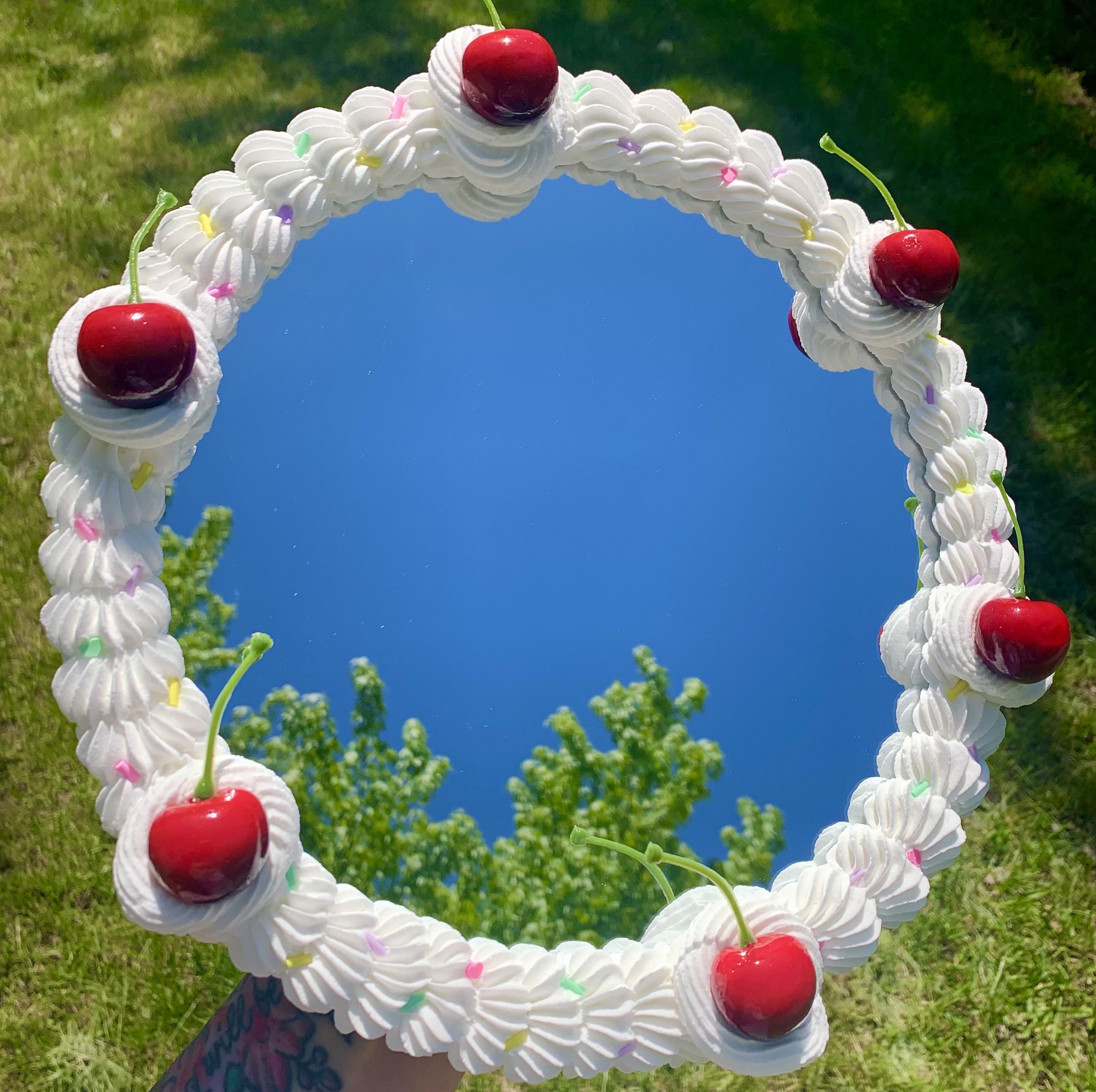 Fake Cake Mirror | Pastel Sprinkles With Cherries and Hearts | Cute ...