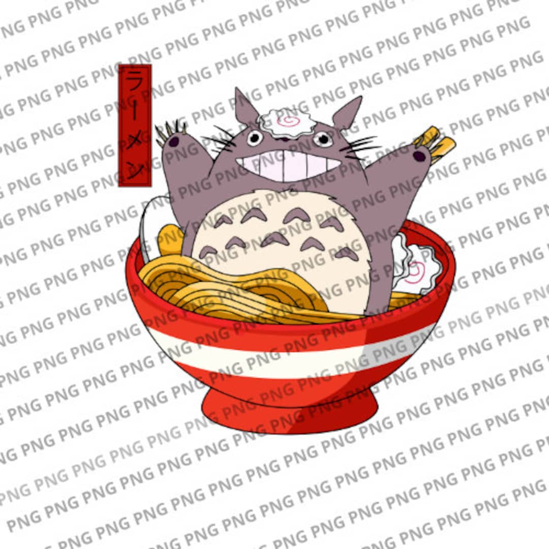 Totoro Ramen Studio Ghibli Png My Neighbor Totoro Psd Vintage Ghibli Download Studio Ghibli Gift ...