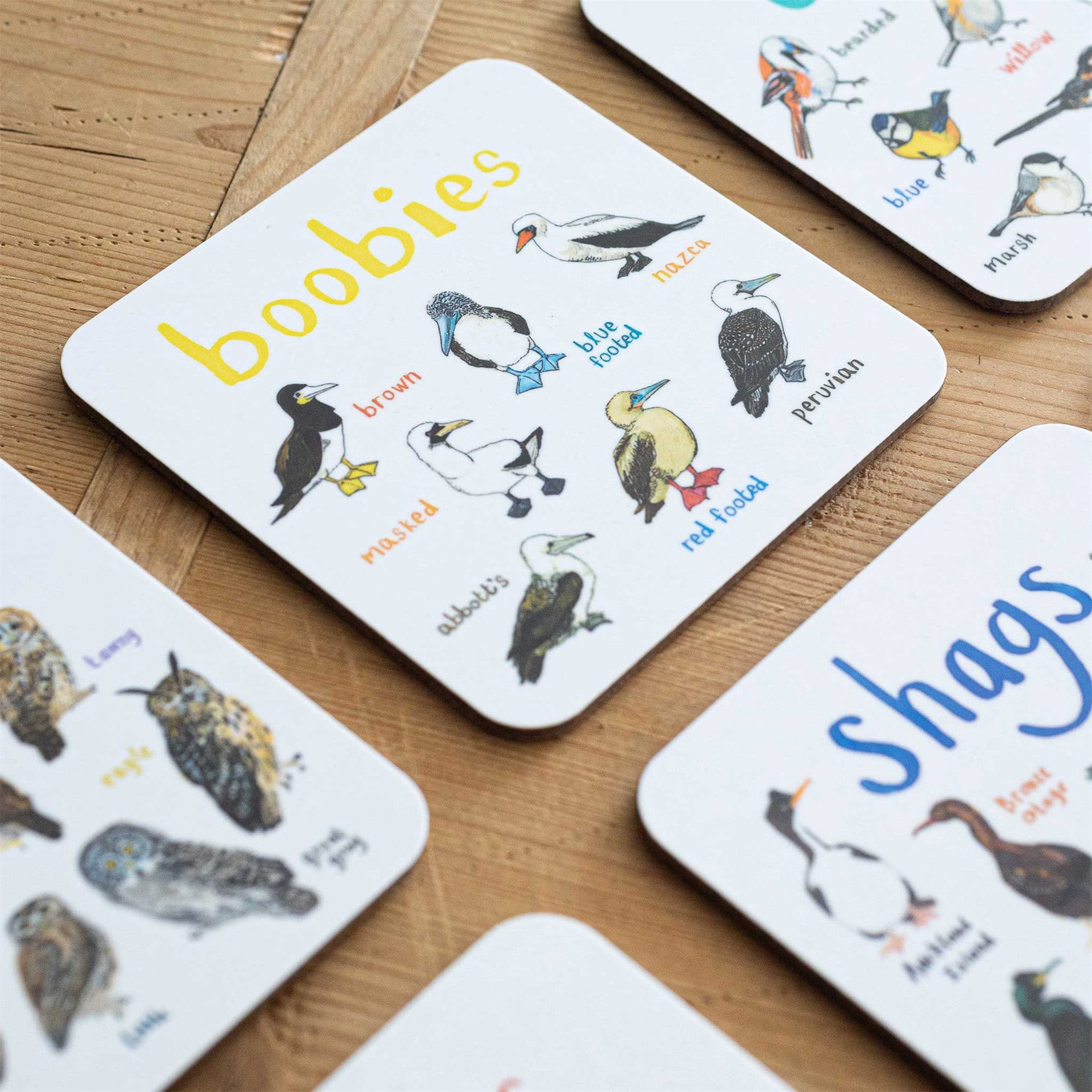 New Year Set of 6 Handmade Acrylic Bird Pun Coasters Tits Bird Coaster ...