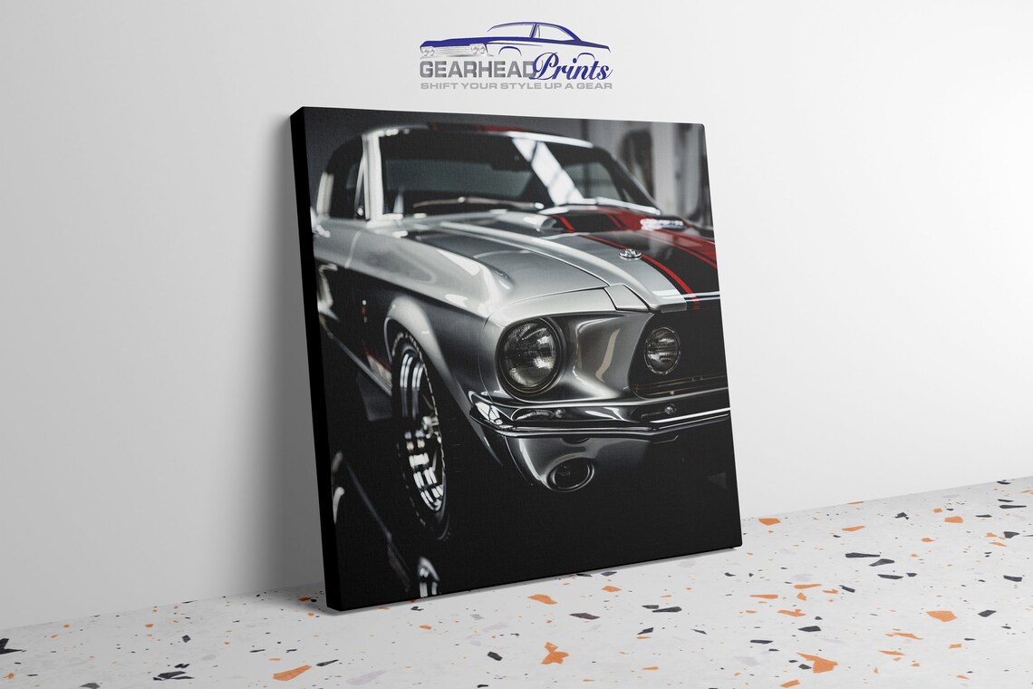 1967 Ford Mustang GT Canvas Art - Classic Muscle Car Wall Decor - Sleek ...
