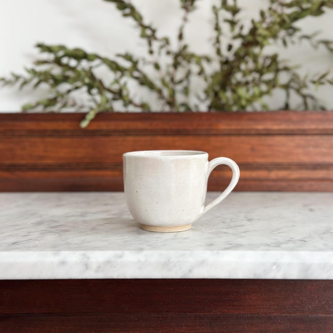 The Dawn in White Foam #1, Ceramic Mug, Pottery Cup, Stoneware Coffee ...