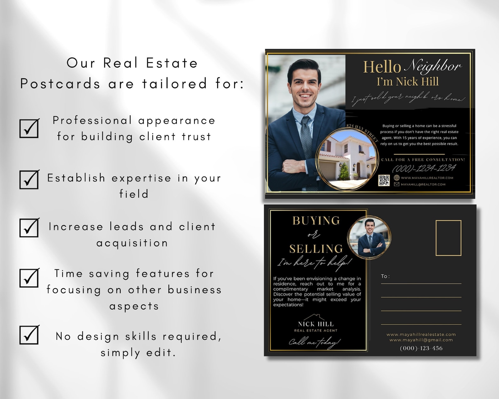 Luxury Realtor Mailer Postcard, Realtor Advertising, Real Estate ...