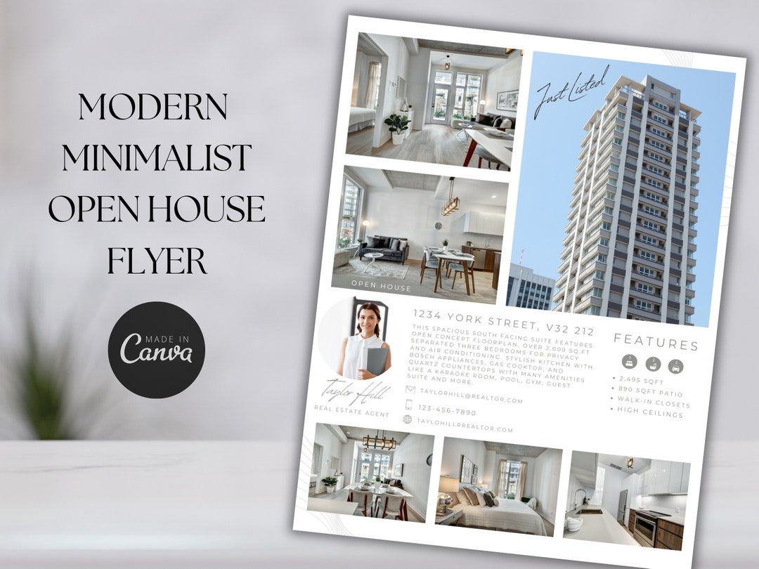 Modern Minimalist Real Estate Flyer Template | Realtor Advertising ...