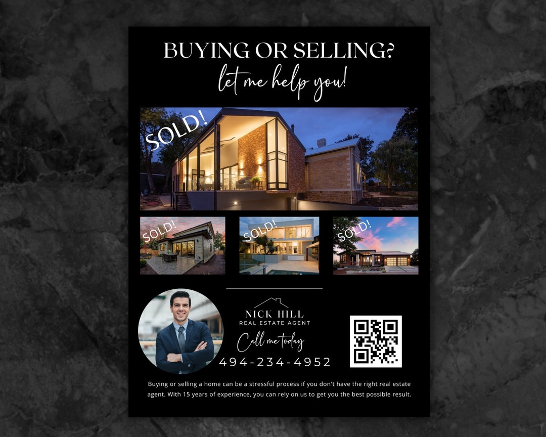 Buying or Selling Sold Real Estate Flyer, Just Listed Flyer, Just Sold ...