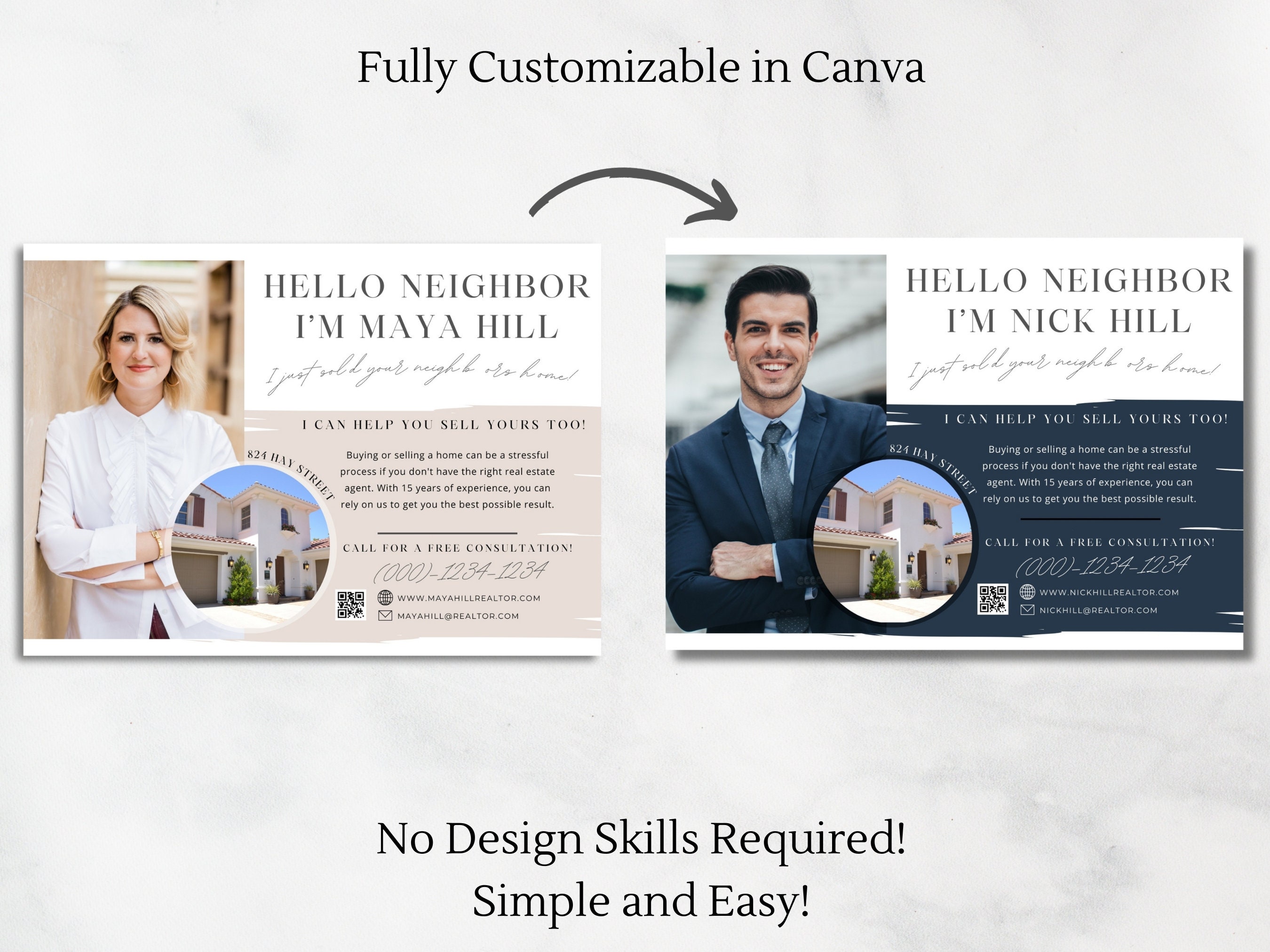 Realtor Mailer Postcard, Realtor Advertising, Real Estate Postcard ...