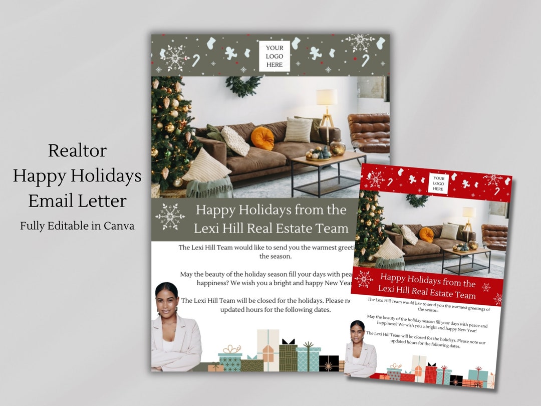 Real Estate Happy Holidays Warm Wishes Prospecting Email Newsletter ...