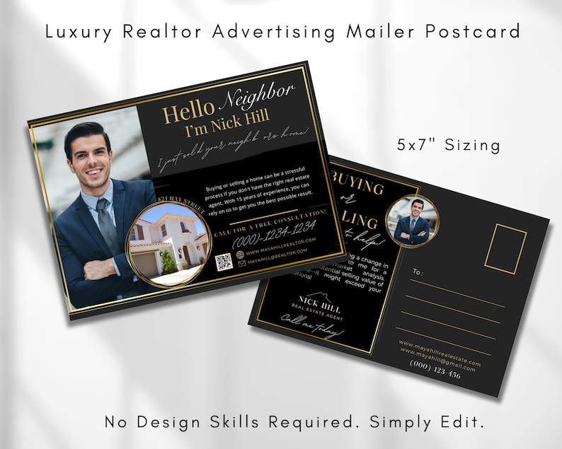 Luxury Realtor Mailer Postcard, Realtor Advertising, Real Estate ...