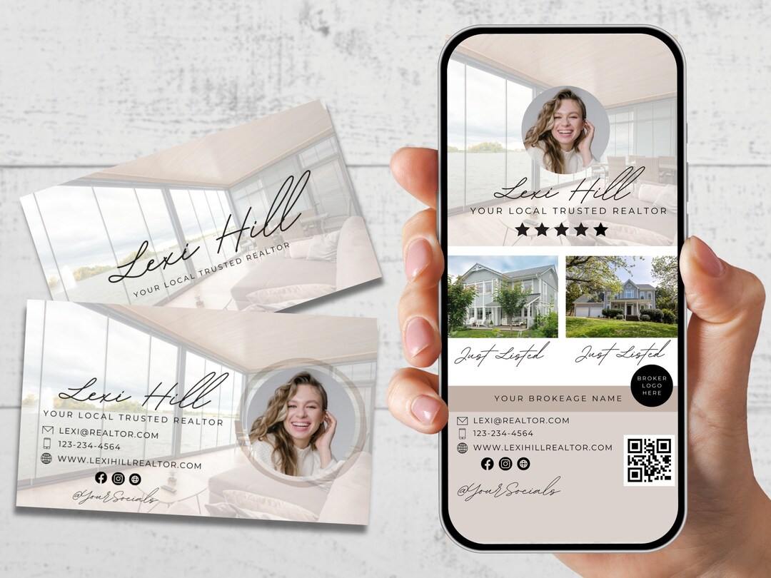 Digital QR Code Real Estate Business Card | Virtual Card Realtor ...