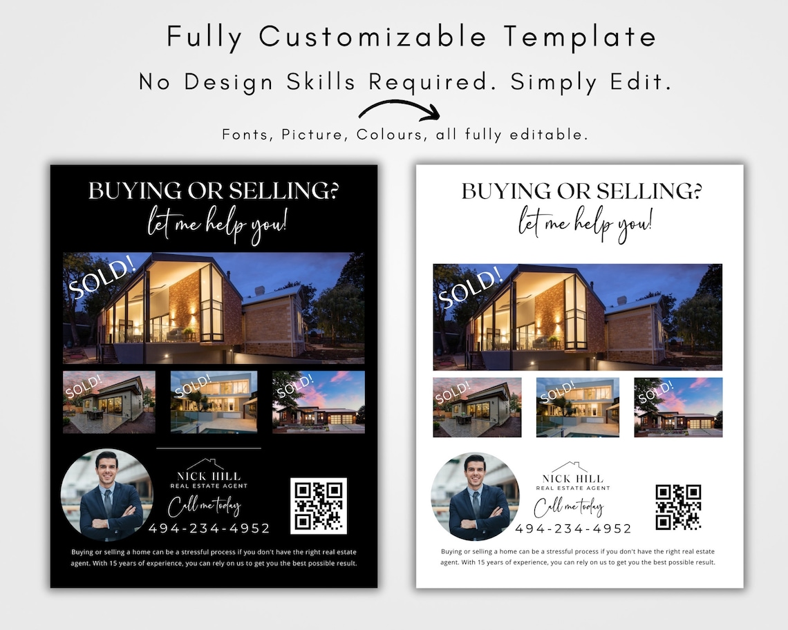 Buying or Selling Sold Real Estate Flyer, Just Listed Flyer, Just Sold ...