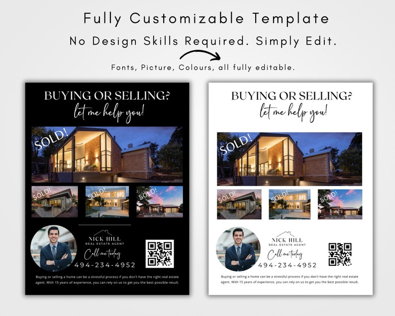 Buying or Selling Sold Real Estate Flyer, Just Listed Flyer, Just Sold ...