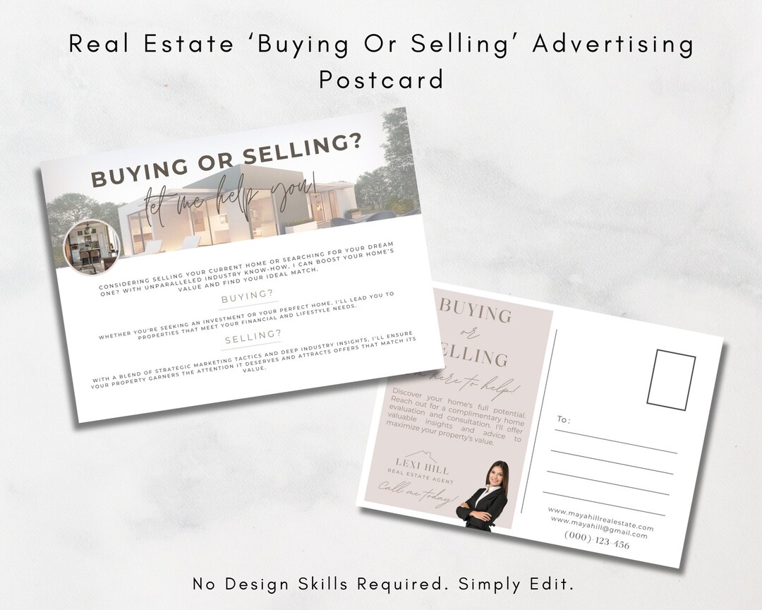 Realtor Prospecting Postcard, Realtor Advertising, Real Estate Postcard ...