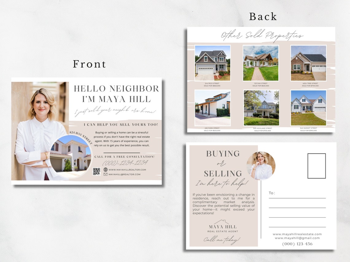 Realtor Mailer Postcard, Realtor Advertising, Real Estate Postcard ...