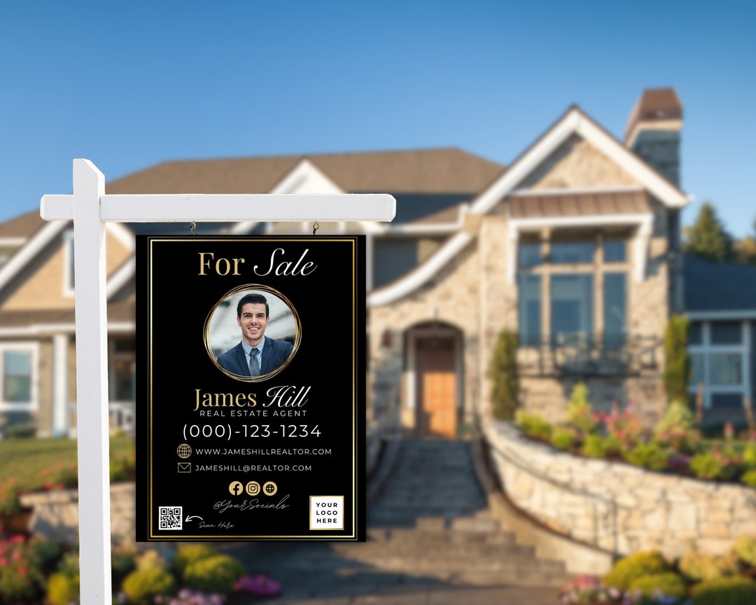 Gold Luxury for Sale Realtor Yard Sign | Property Sign | Realtor Sold ...