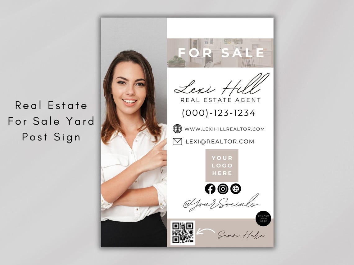 18x24 Horizontal Real Estate Yard Lawn Sign, Property Sign, Realtor ...